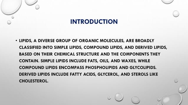 biochemistry ppt.pdf classification of lipids | PDF