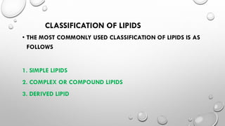 biochemistry ppt.pdf classification of lipids | PDF