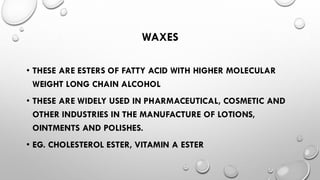 biochemistry ppt.pdf classification of lipids | PDF