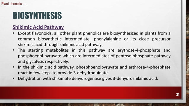 Phenolics: types, biosynthesis and functions. | PPTX | Chemistry | Science