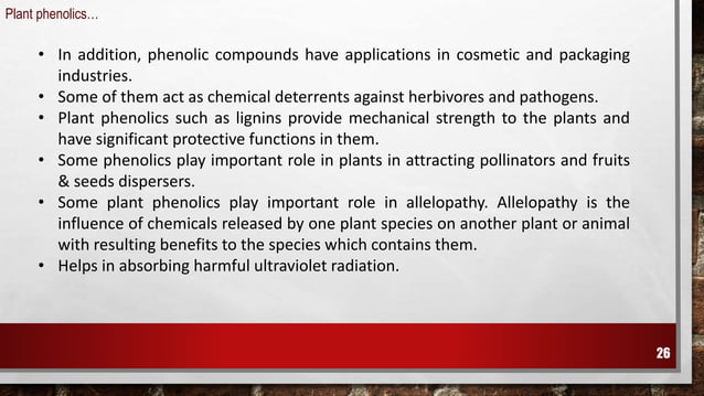 Phenolics: types, biosynthesis and functions. | PPTX | Chemistry | Science