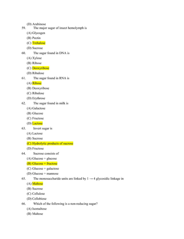 Biochemistry Questions pool with Answer Key.docx | Biological Sciences ...