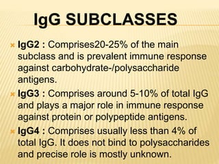 IMMUNOGLOBULINS G- STRUCTURE OF IgG MOLECULE | PPTX