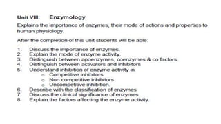 GBSN - Biochemistry (Unit 8) Enzymology | PPT
