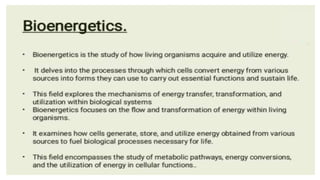 GBSN - Biochemistry (Unit 9) Bio-energetic and Metabolism | PPTX