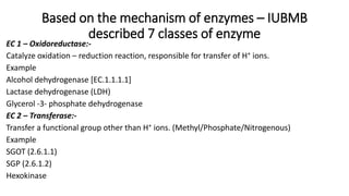 BIOCHEMISTYR OF ENZYMES.pptx | Chemistry | Science
