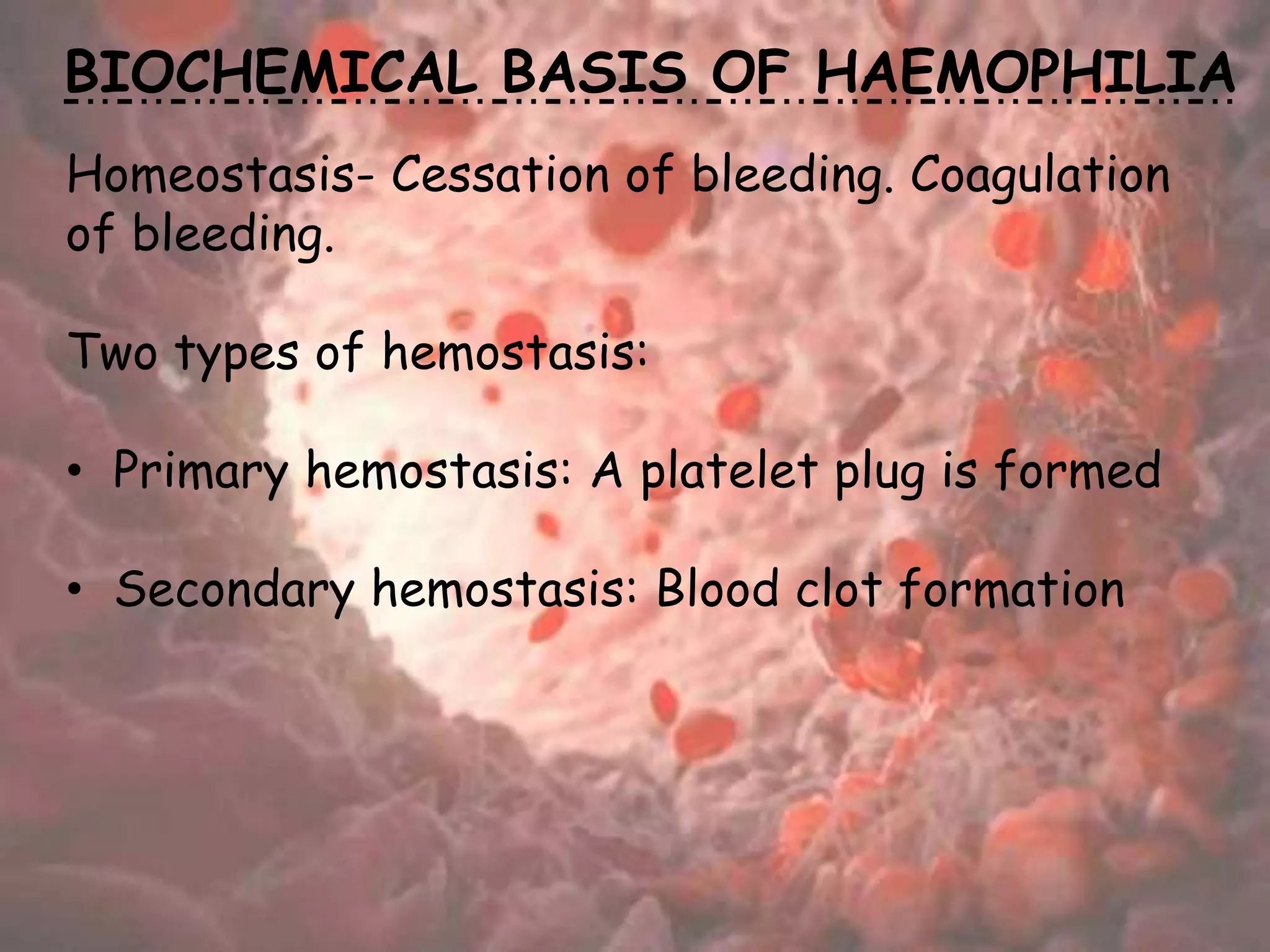 Bio chem presentation on hemophilia | PPTX