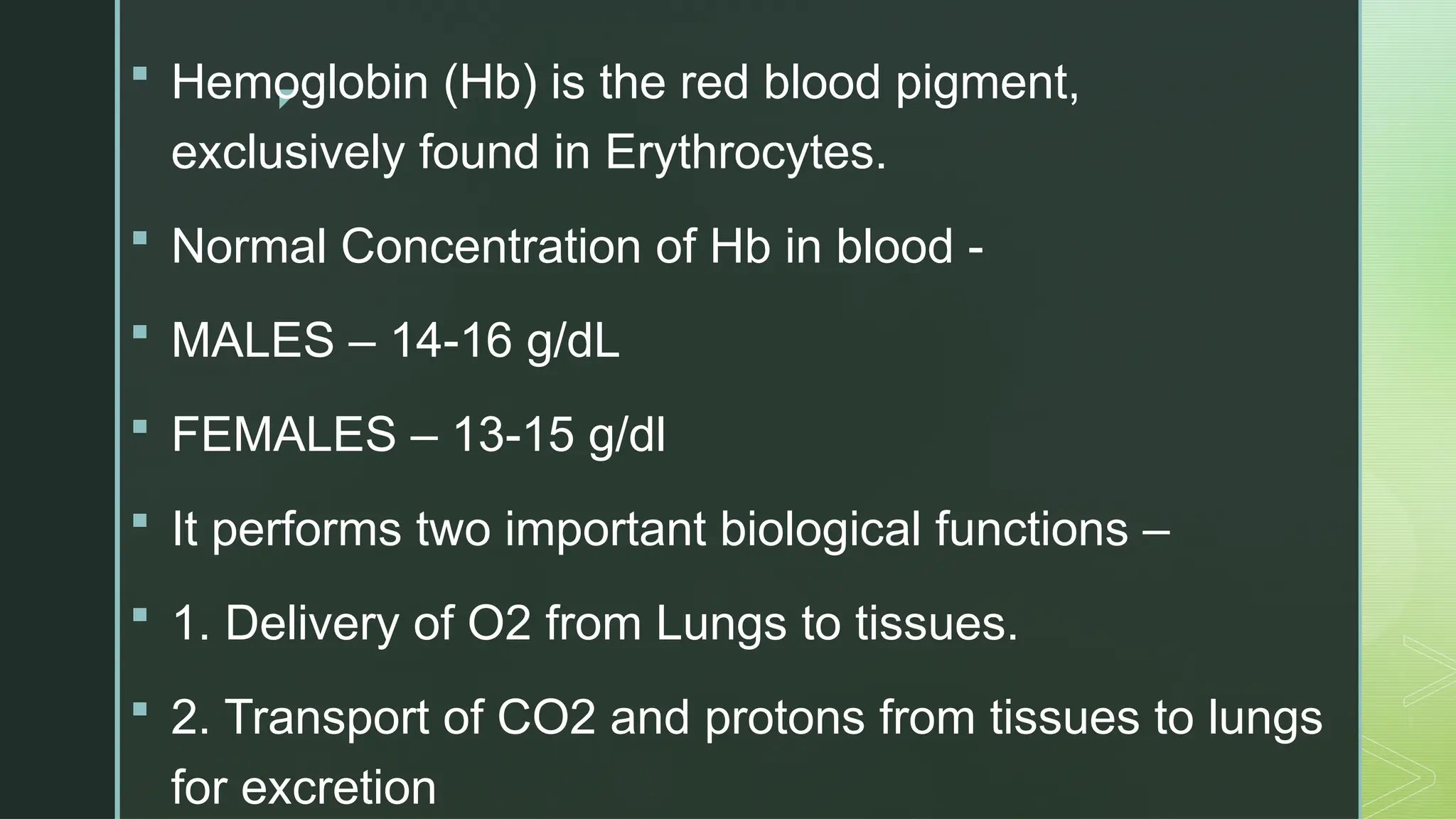 Biochem Seminar on Hemoglobin and it's derivatives and ...