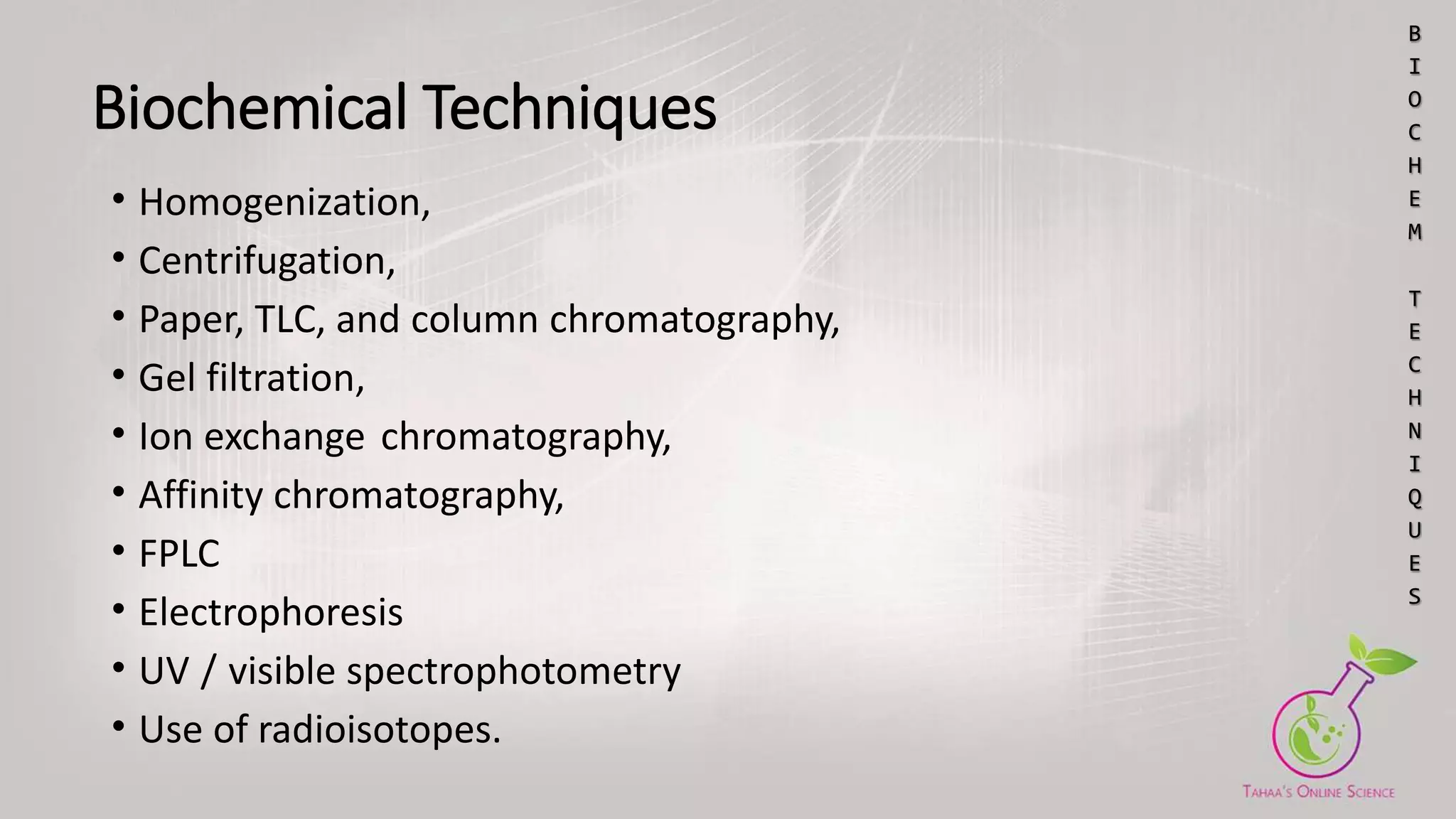 Biochem Techniques Online Lecture 1-.pptx Biochem Techniques Online Lecture 1-.pptx