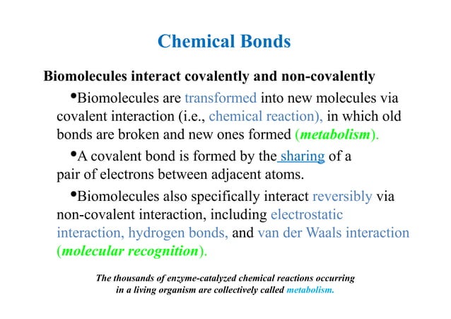 Introduction to Biochemistry - biomolecules, chemical bonds,Henderson ...