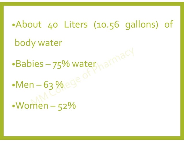 water and electrolytes | PPT