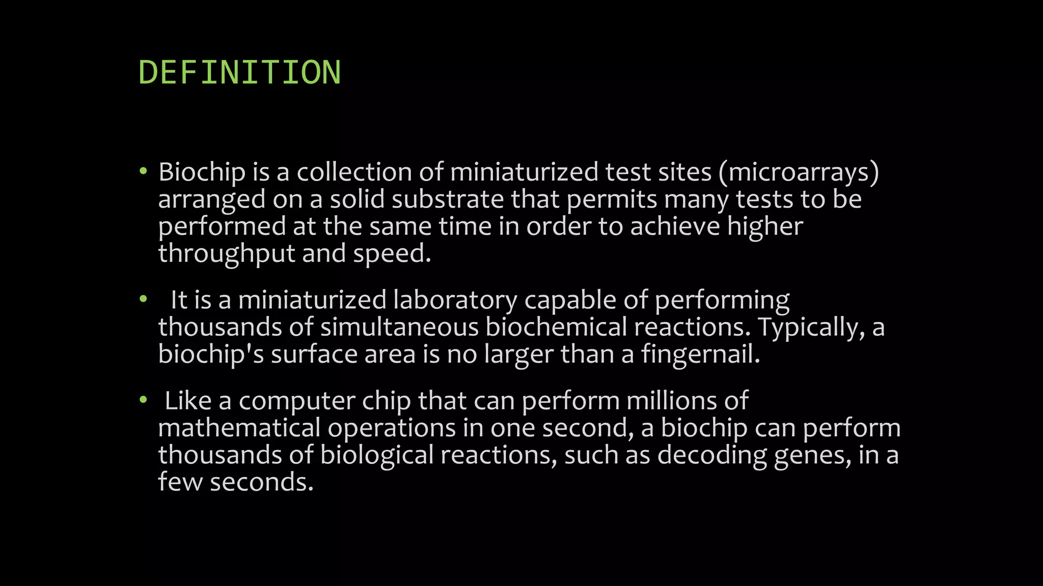 Biochip (Bioinformatics & Biotechnology) | PPTX