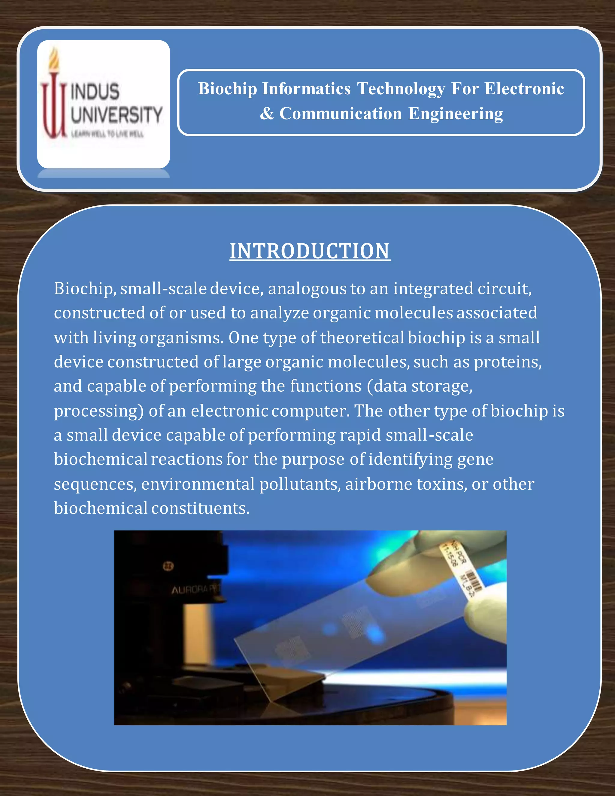 Biochip Informatics Technology For Electronic & Communication ...