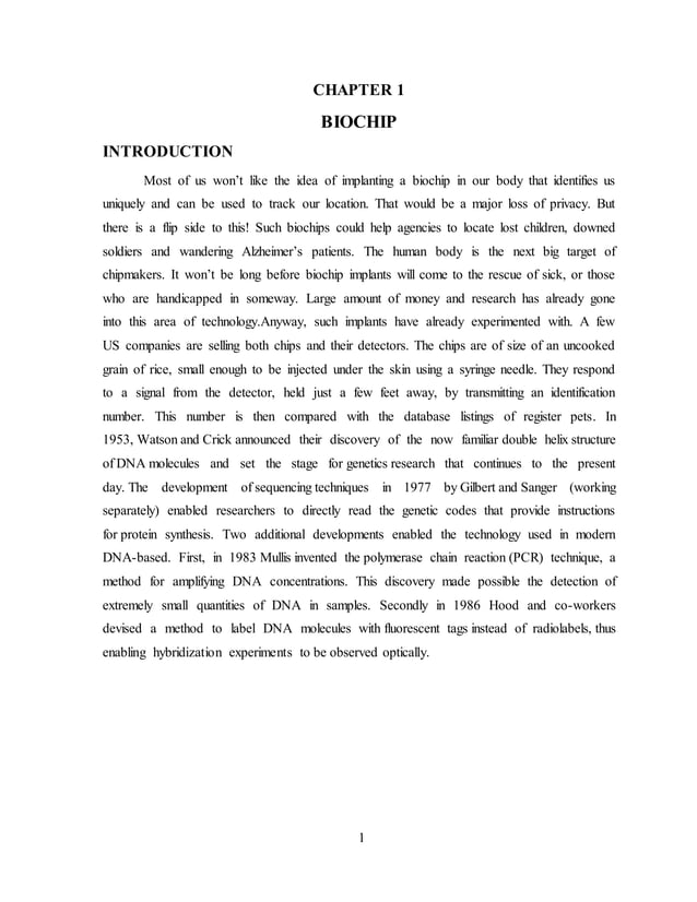 Biochip seminar report | PDF