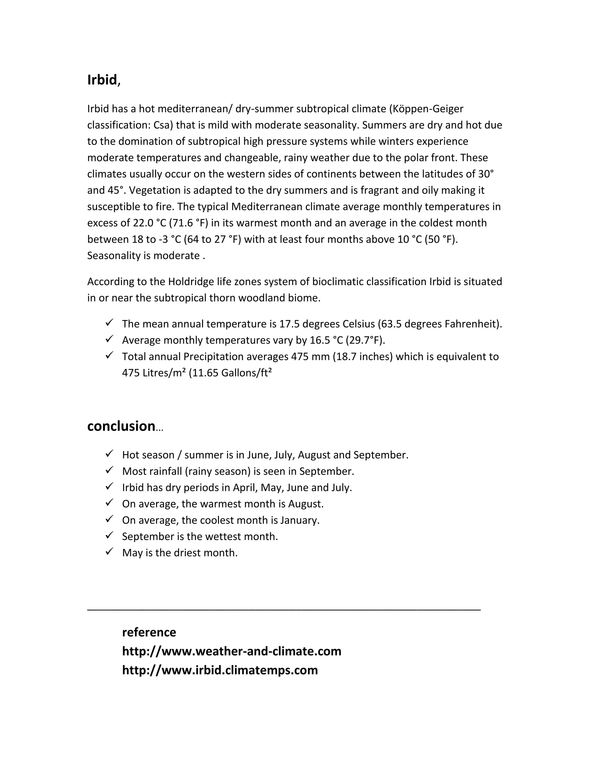 Bioclimatic chart for irbid | PDF