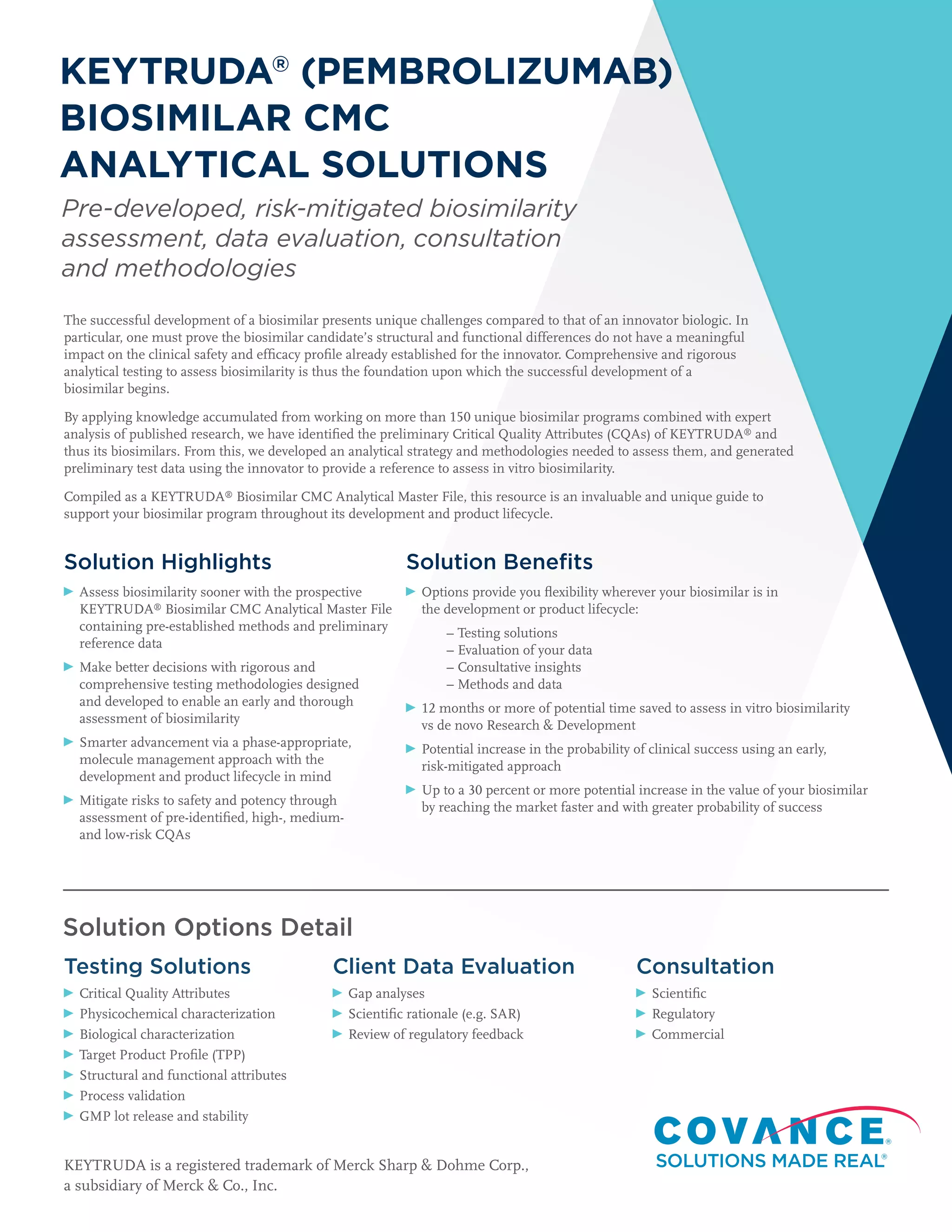 KEYTRUDA® Biosimilar CMC Analytical Solutions | PDF
