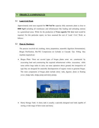 BIOCNG project Bankable project report basis with Capex and ROI | PDF