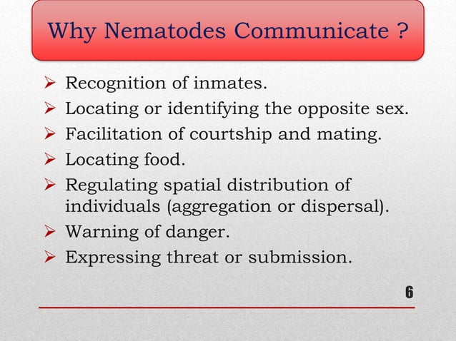 Biocommunication in nematodes | PPT
