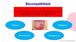Biocompatibilidad, reacciones alergicas y bioseguridad.ppt
