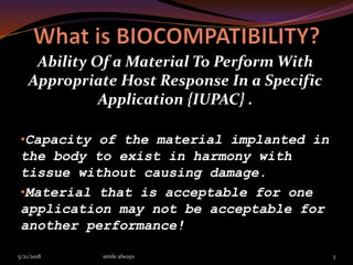 Biocompatibility tests | PPTX