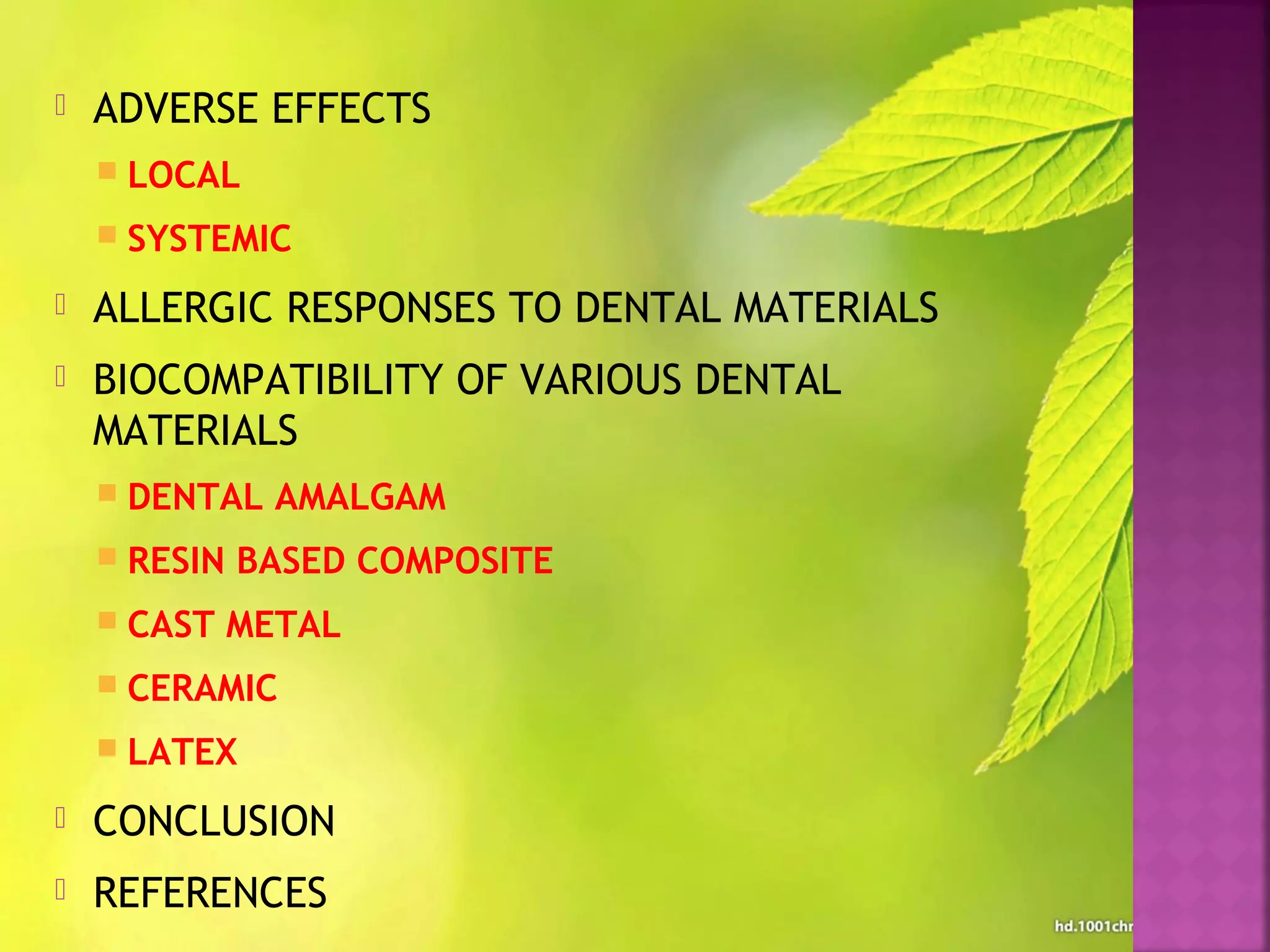 Biocompatibility of Dental materials | PPT