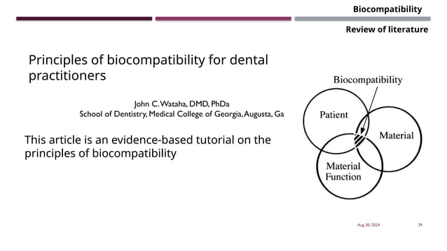BIOCOMPATIBILITY & ADA specification of dental materials.pptx