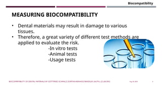 BIOCOMPATIBILITY & ADA specification of dental materials.pptx