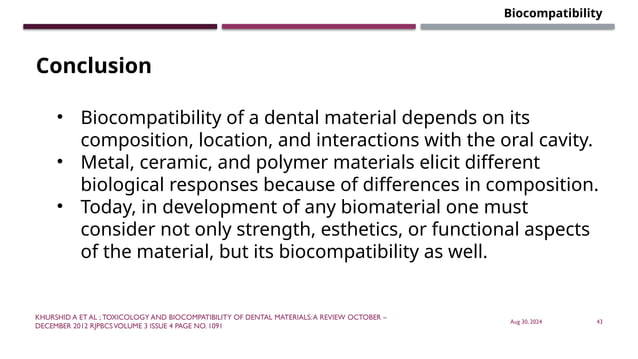 BIOCOMPATIBILITY & ADA specification of dental materials.pptx