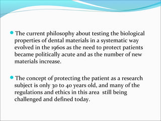 Biocompatibility Of Dental Materials | PPT