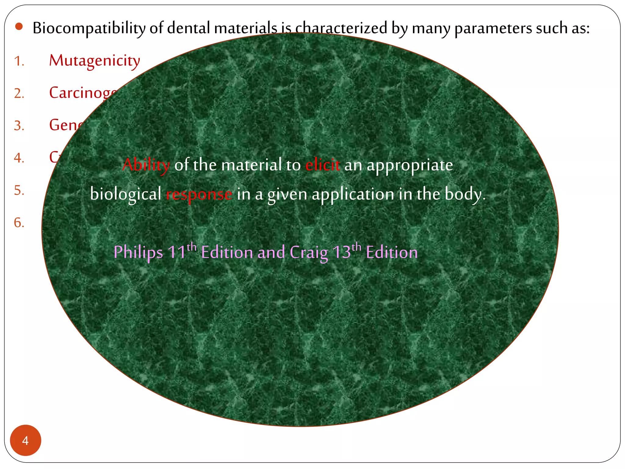 Biocompatibility of dental materials | PPTX