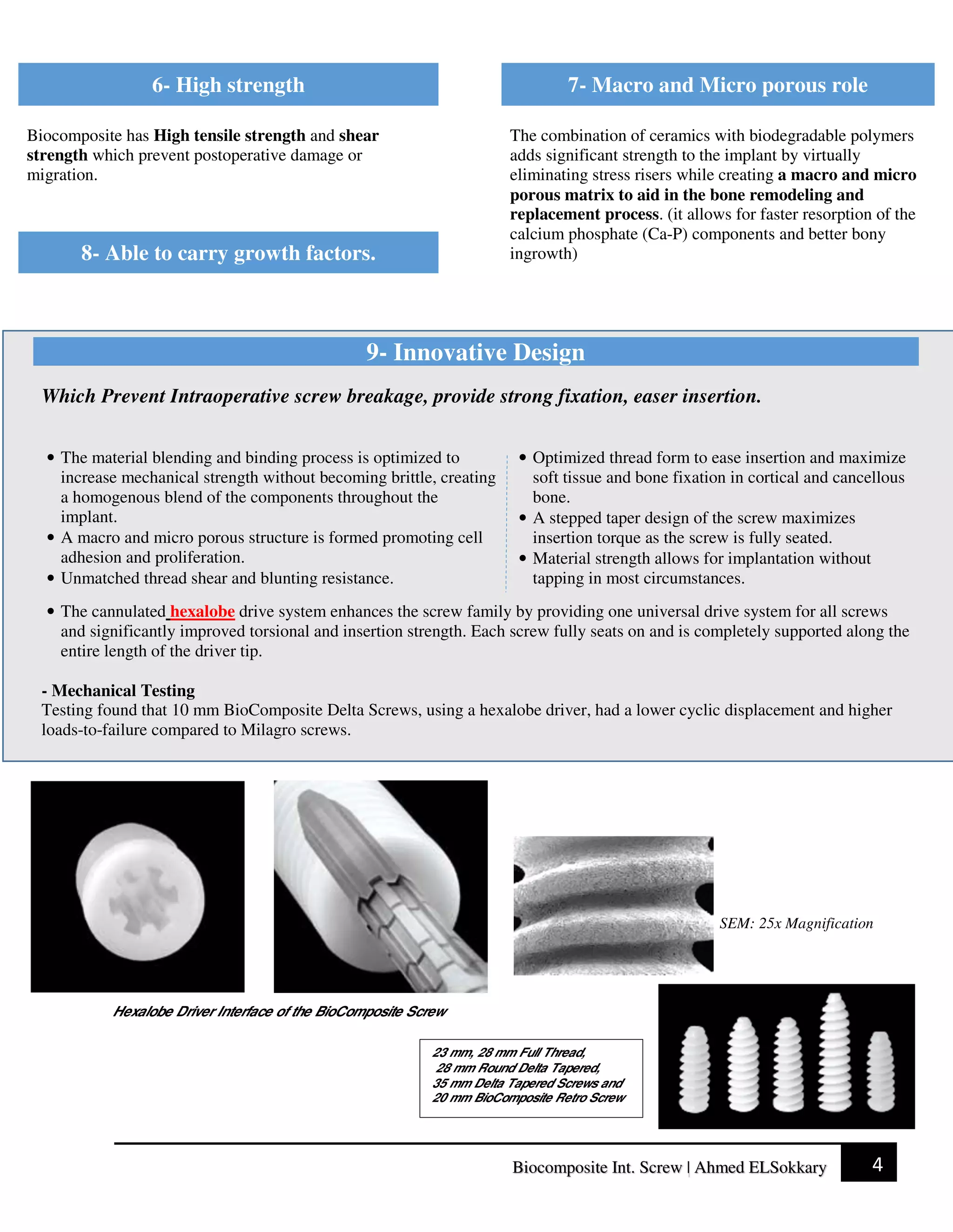 Bio composite interference screw, A Stronger turn in ACL / PCL ...
