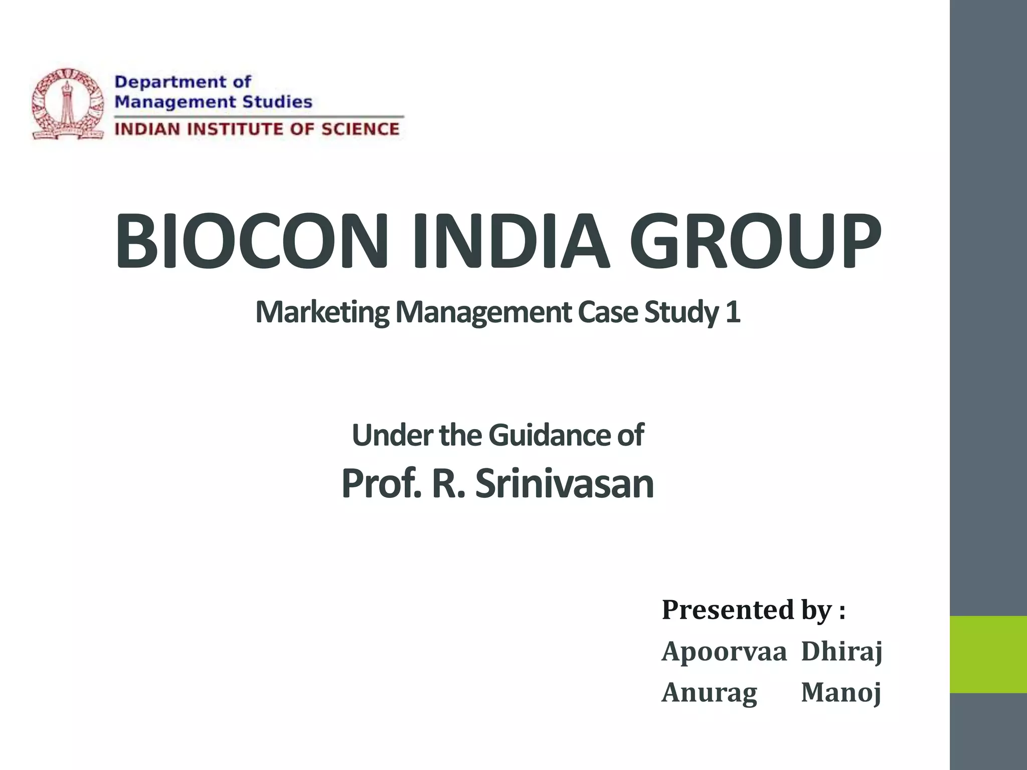 Biocon India Case Study | PPTX