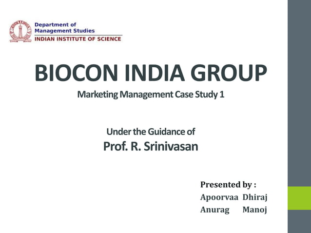 Biocon India Case Study | PPTX
