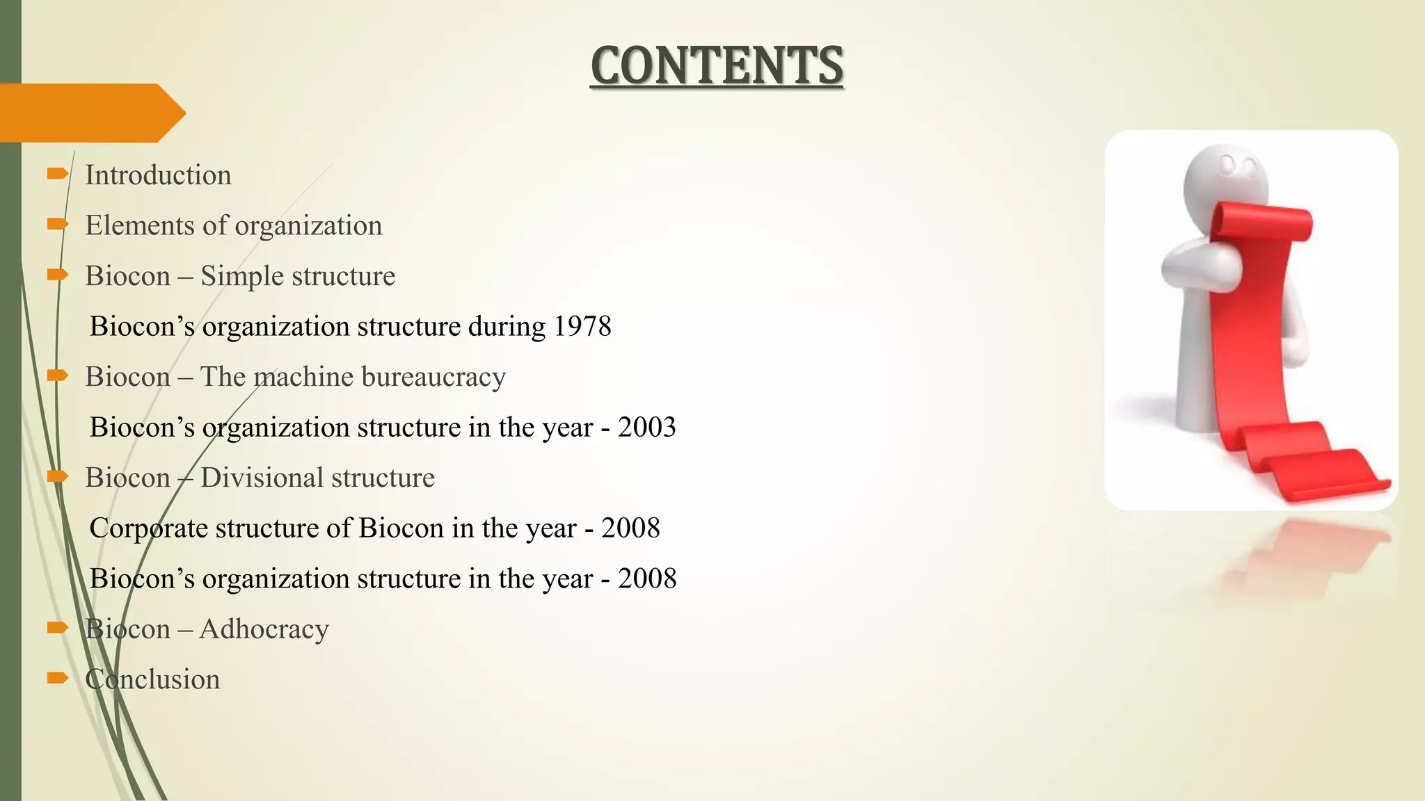 The Structural Evolution of Biocon | PPTX