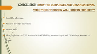 The Structural Evolution of Biocon | PPTX