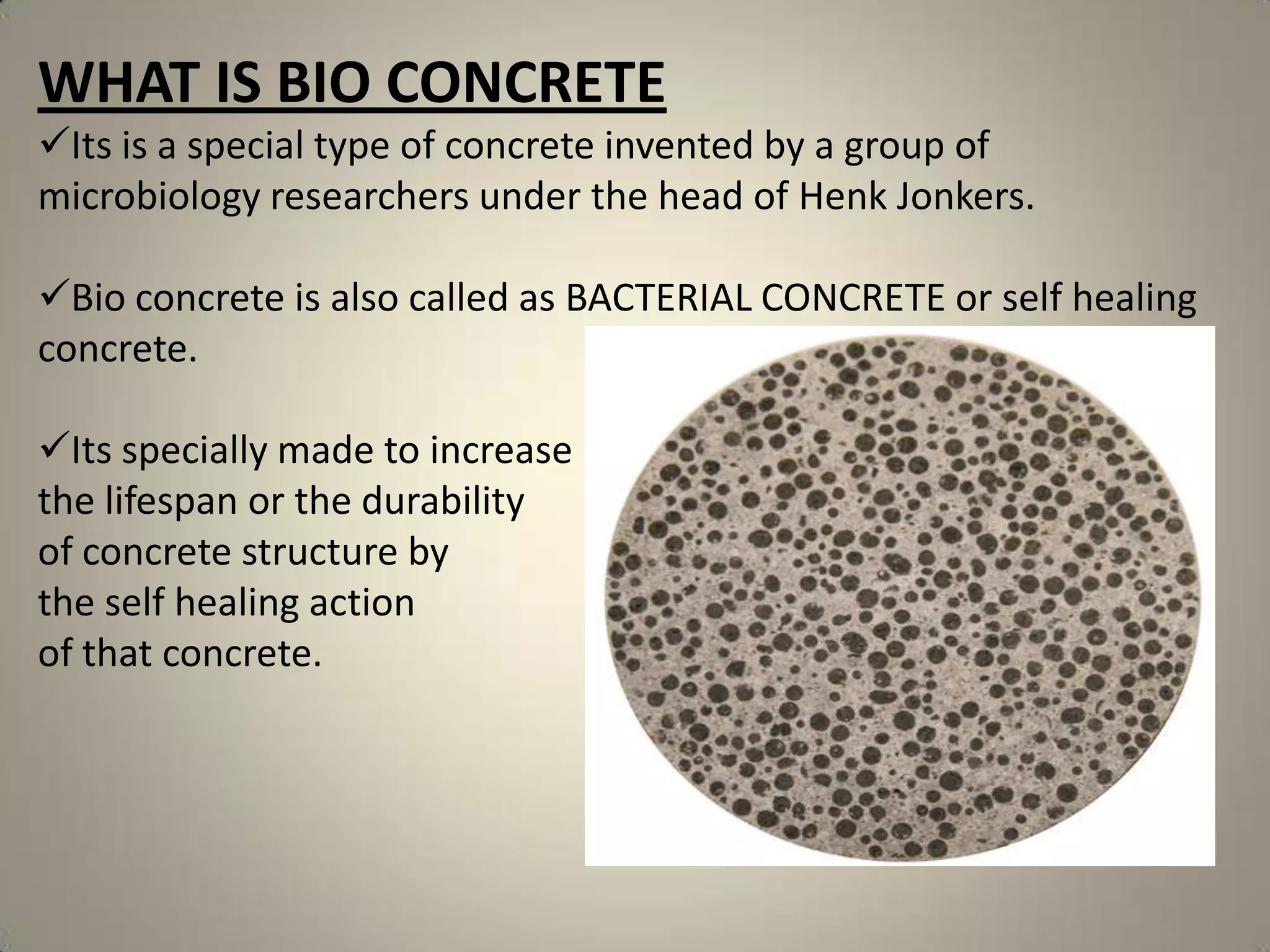 Bio concrete ppt | PPTX