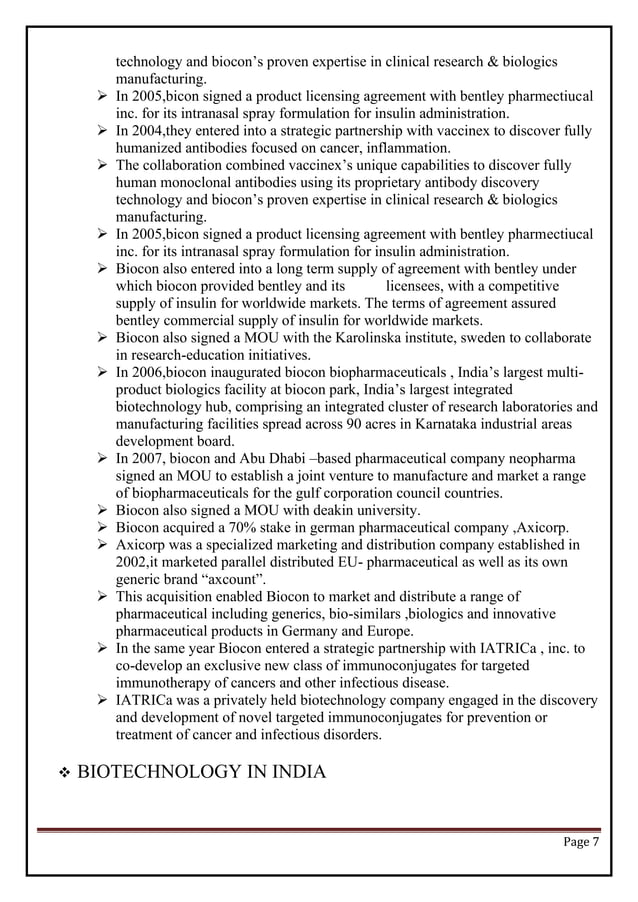 Biocon industry case study | PDF | Pharmaceutical Industry | Industries