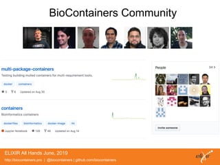 Biocontainers 2019: Presentation for the ELIXIR All Hands | PDF | Cloud Computing | Internet