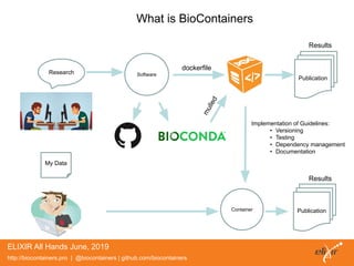 Biocontainers 2019: Presentation for the ELIXIR All Hands | PDF | Cloud Computing | Internet