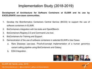 Biocontainers 2019: Presentation for the ELIXIR All Hands | PDF | Cloud Computing | Internet