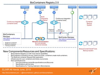 Biocontainers 2019: Presentation for the ELIXIR All Hands | PDF | Cloud Computing | Internet