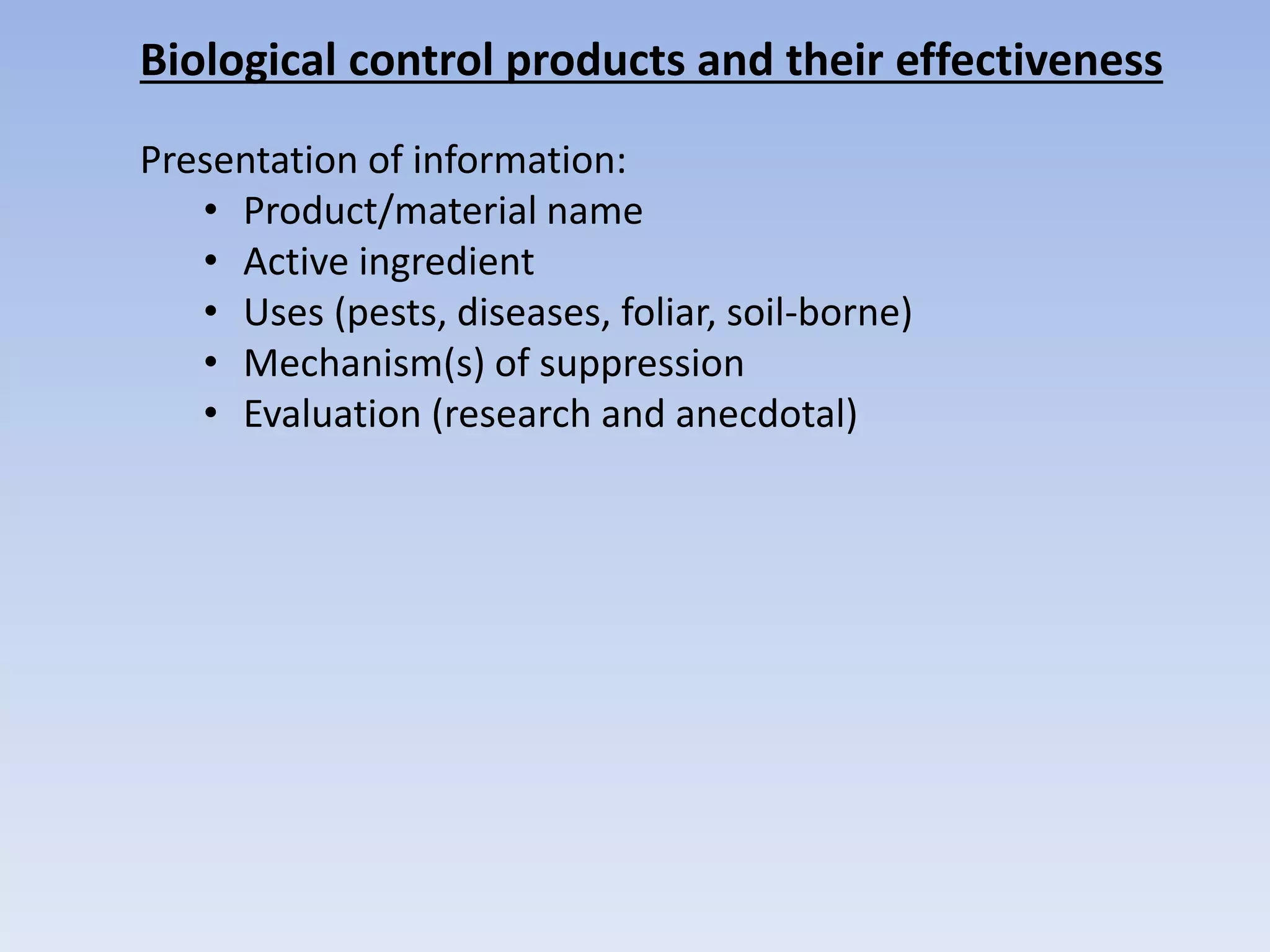 Biological Control for Pest Disease Management | PPTX