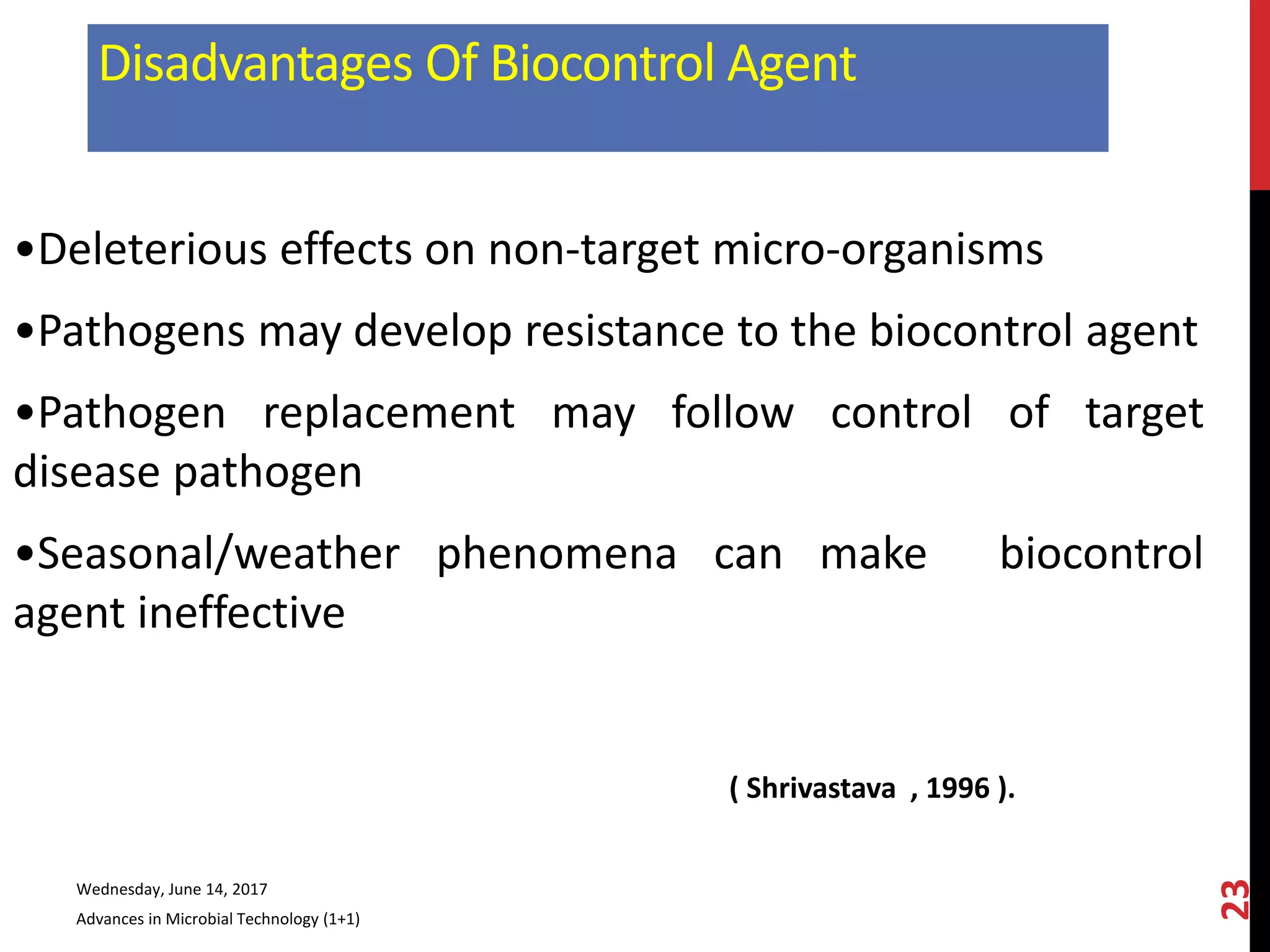 Biocontrol agents production and application | PPTX