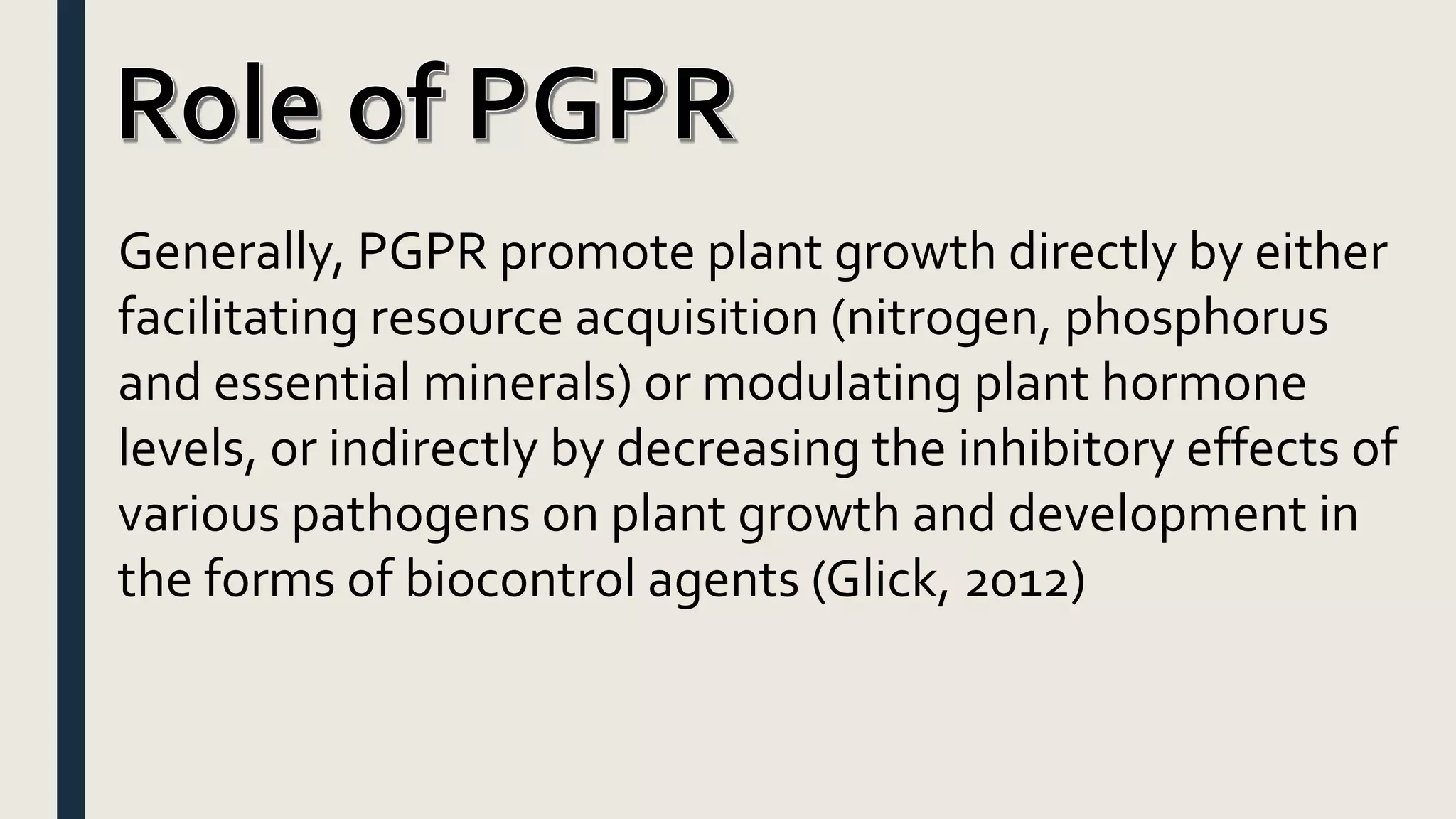 role of pgpr in plant development | PPTX