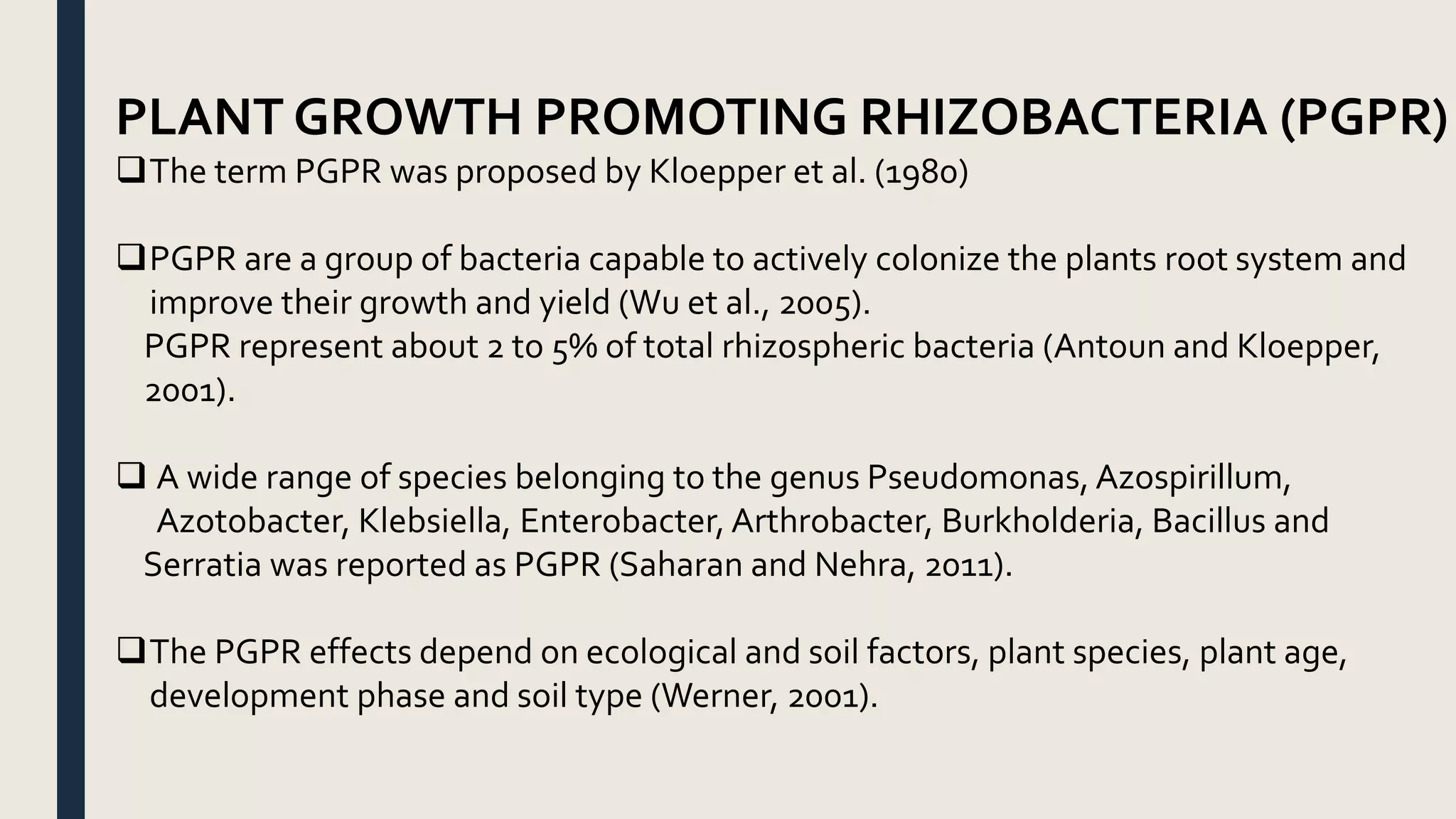 role of pgpr in plant development | PPTX