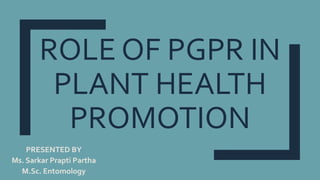role of pgpr in plant development | PPTX