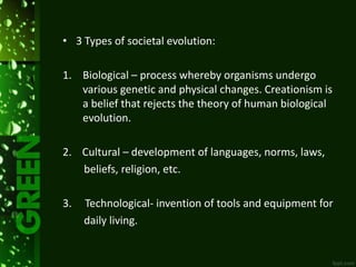 Bio cultural and social evolution lesson plan presentation | PPTX