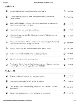 Biocultural Variation and Obesity - Edukite | PDF