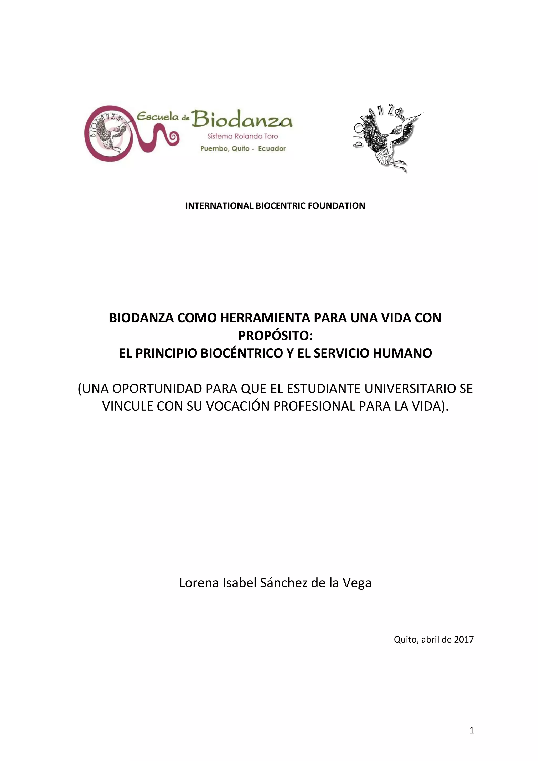 Biodanza como herramienta para una vida con propósito LORENA SANCHEZ ...