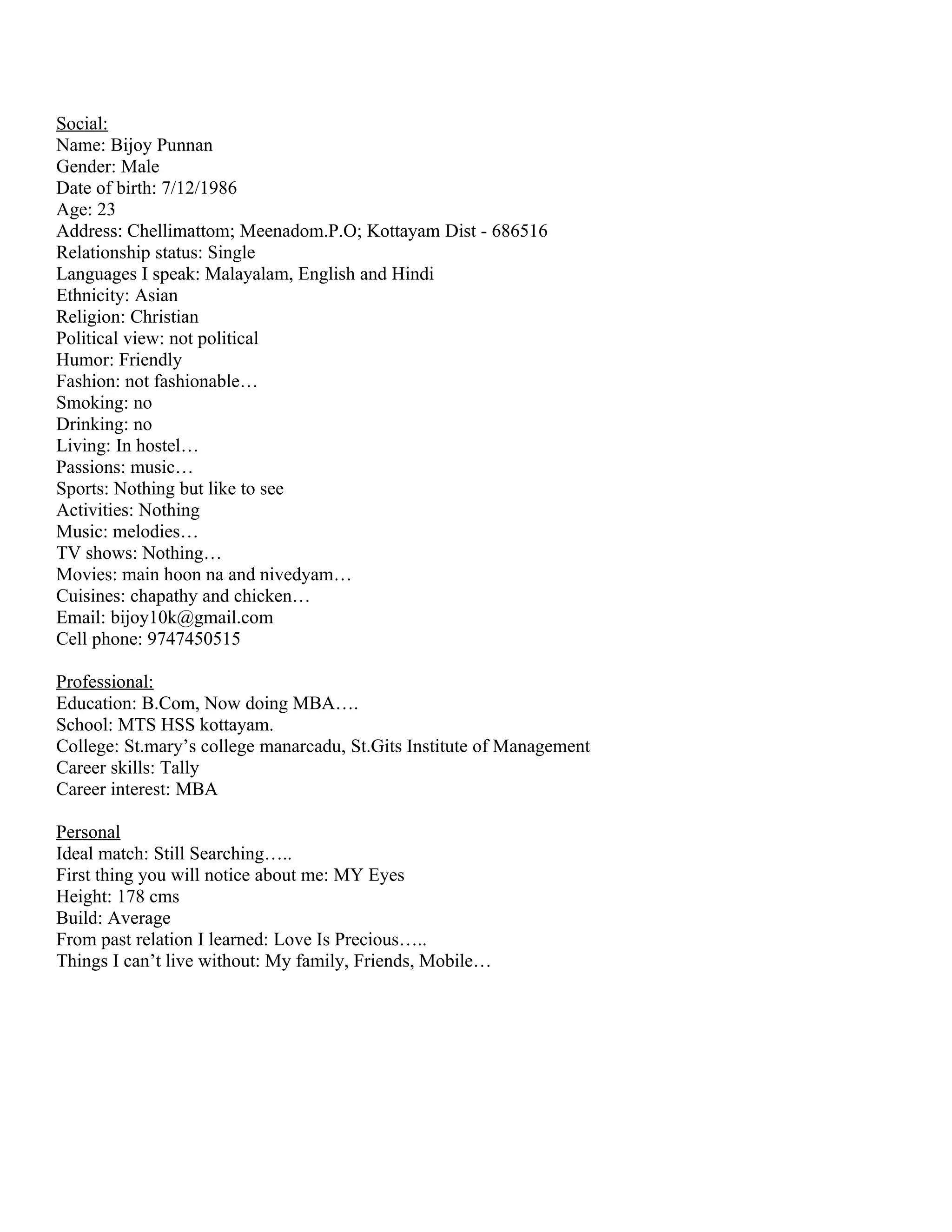 Biodata | DOC